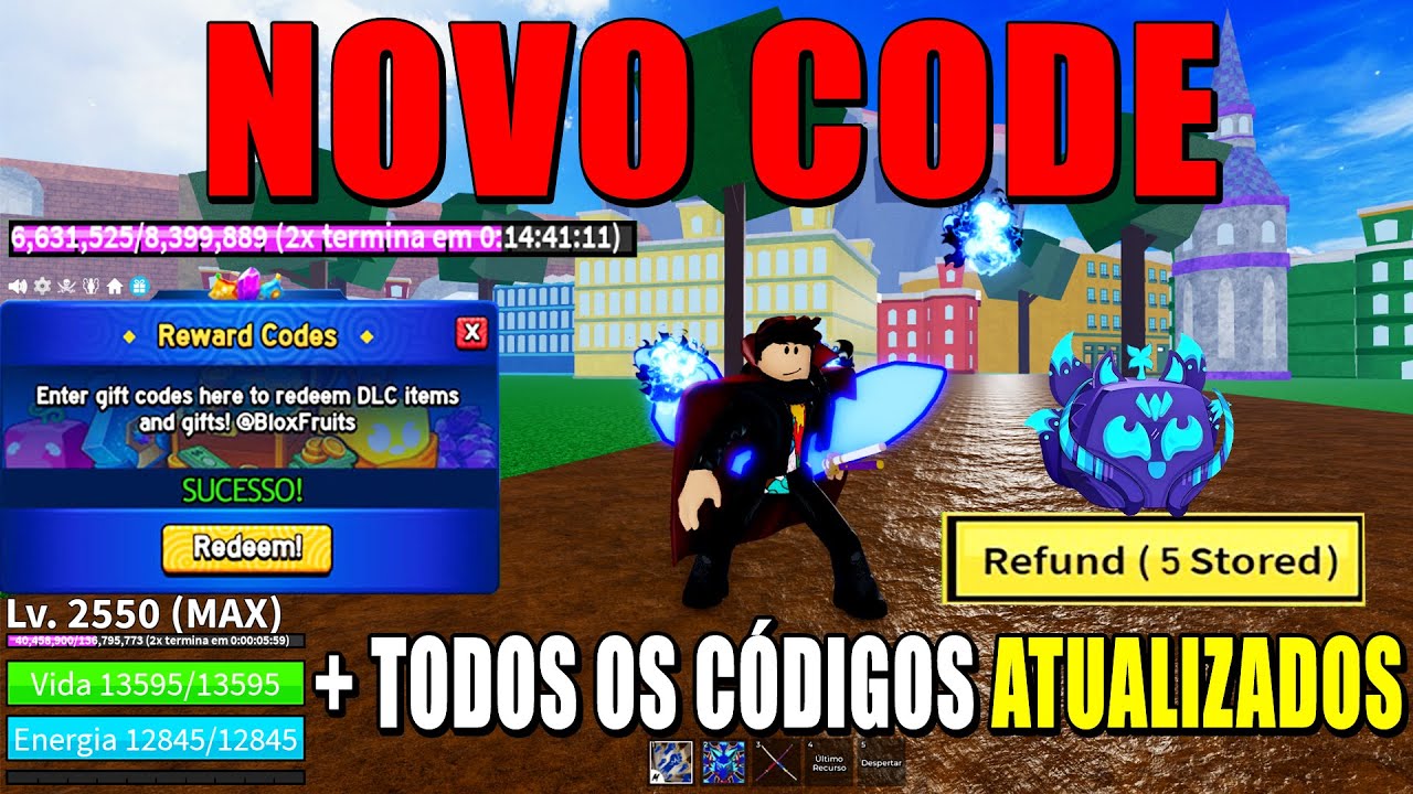NOVOS CÓDIGOS + 28 CÓDIGOS DE 2X XP BELI E RESET NO BLOX FRUITS 2024 ...