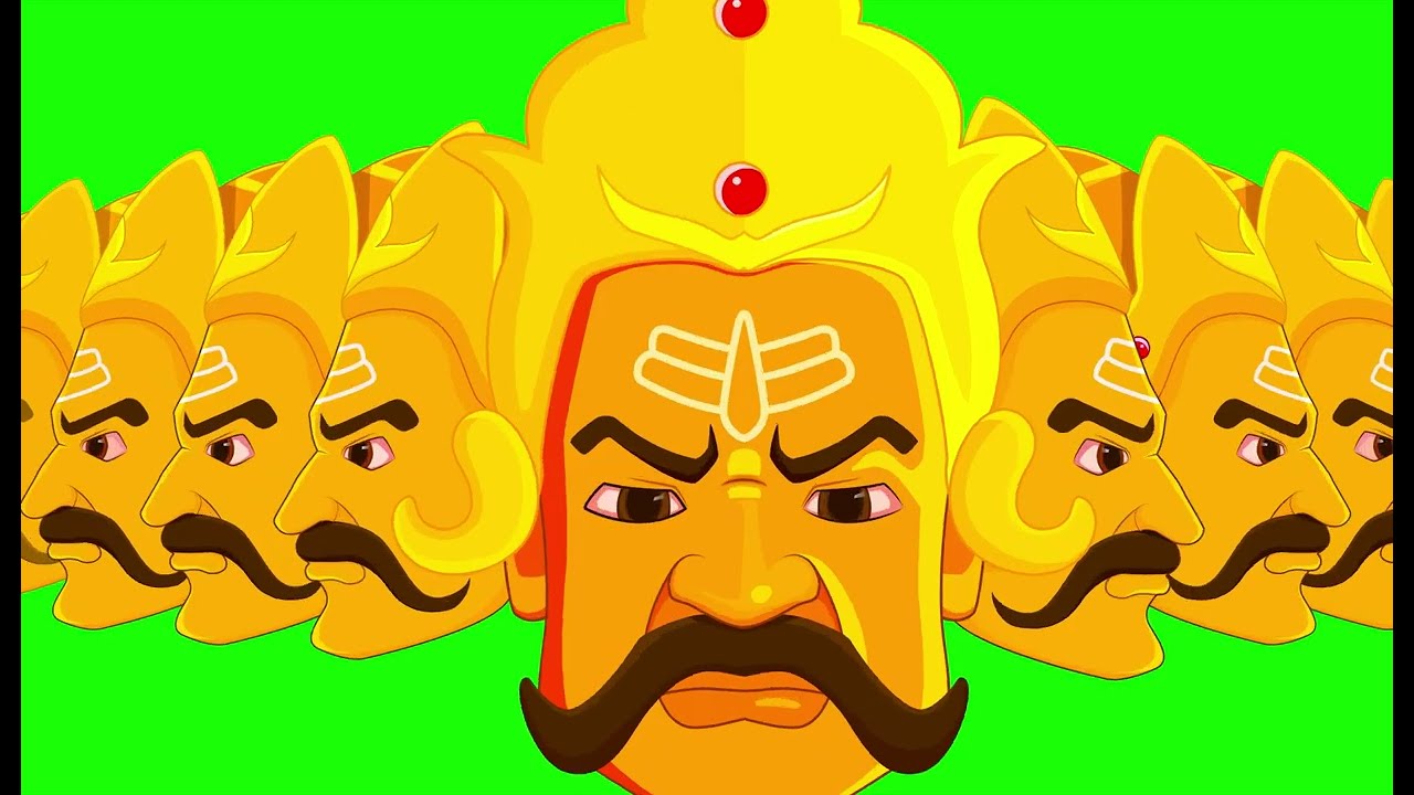Ravana Cartoon Face Animated | Green Screen Video | Dussehra Special ...