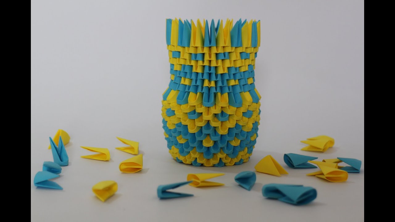 How To: 3D Origami Pen Holder - YouTube