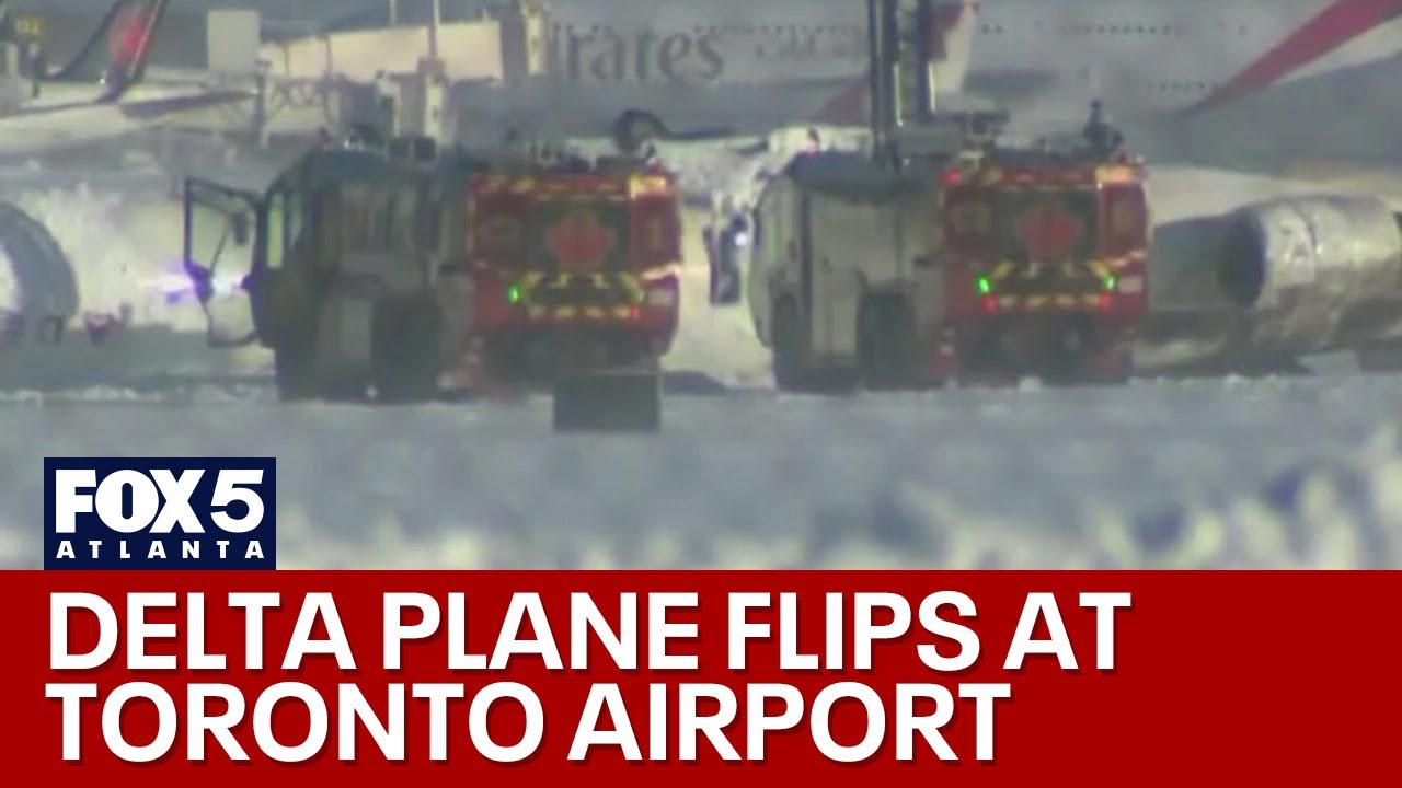 Delta plane flips on Toronto runway | FOX 5 News - YouTube