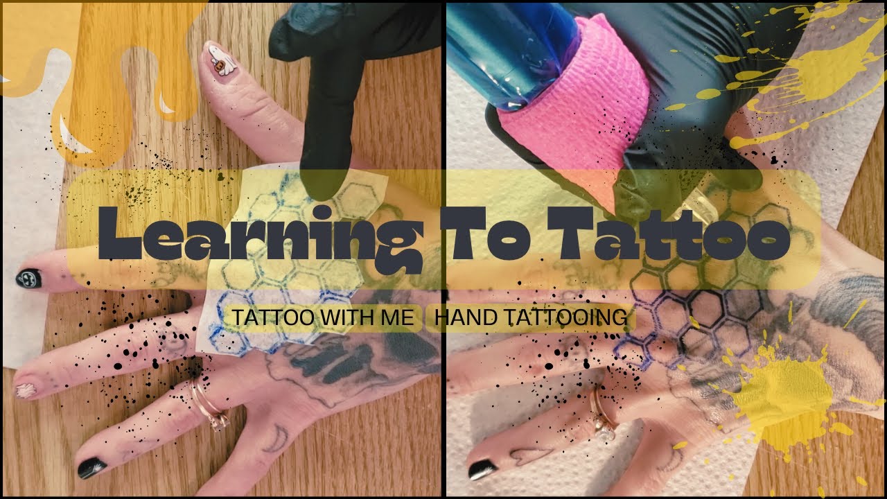 Tattooing MYSELF and Talking Tattooing/ Learning to Tattoo/ Hand ...