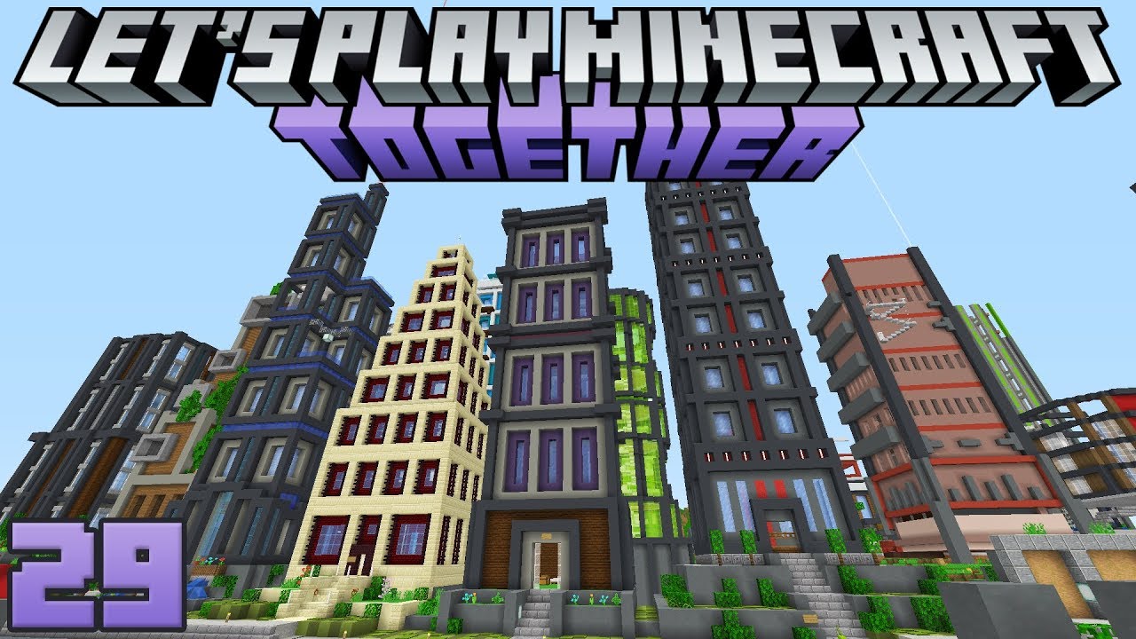 Let's Play Minecraft Together 29 New Mega City & Stadium Project Begins ...