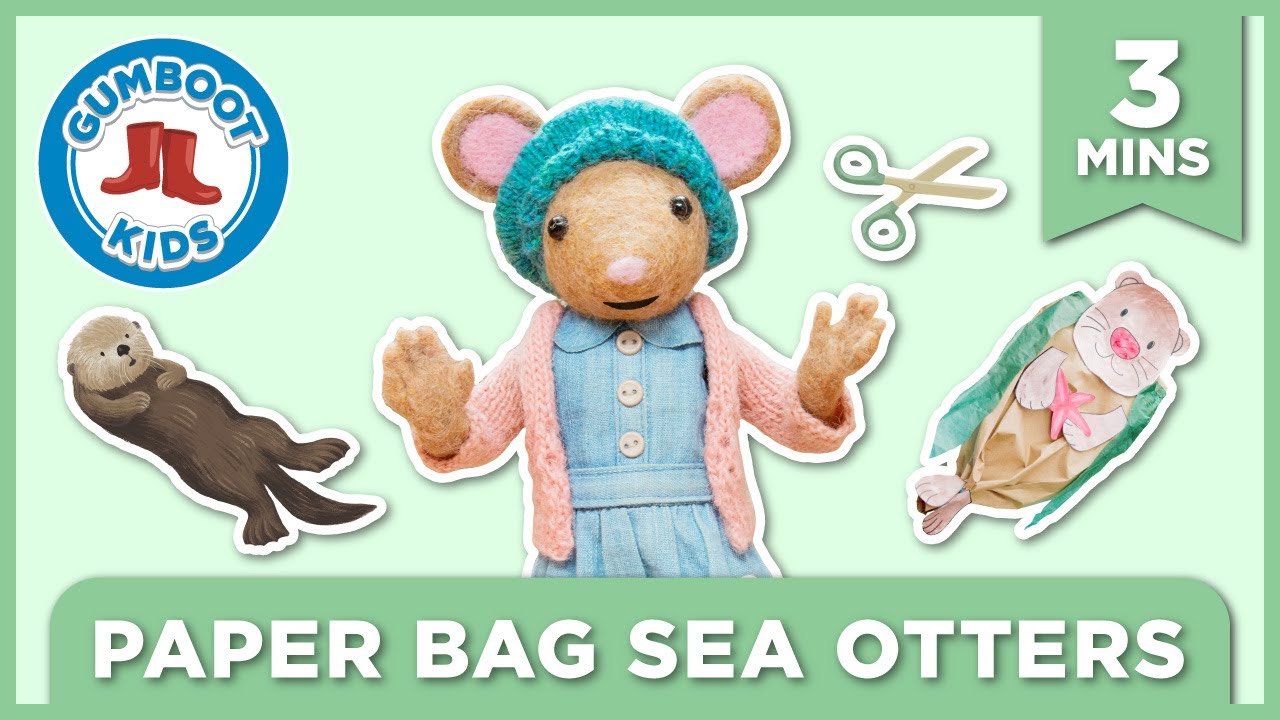 Paper Bag Sea Otter ️🎨🦦 Gumboot Kids l Step-by-Step Nature Craft For ...
