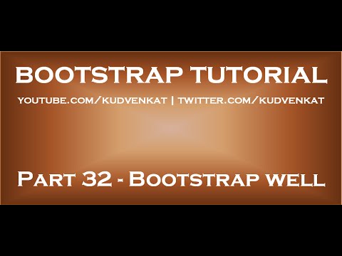 Bootstrap well - YouTube