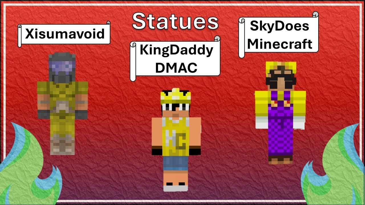 Building one last statue of: SkyDoesMinecraft, Xisumavoid, and KingDaddyDMAC - YouTube