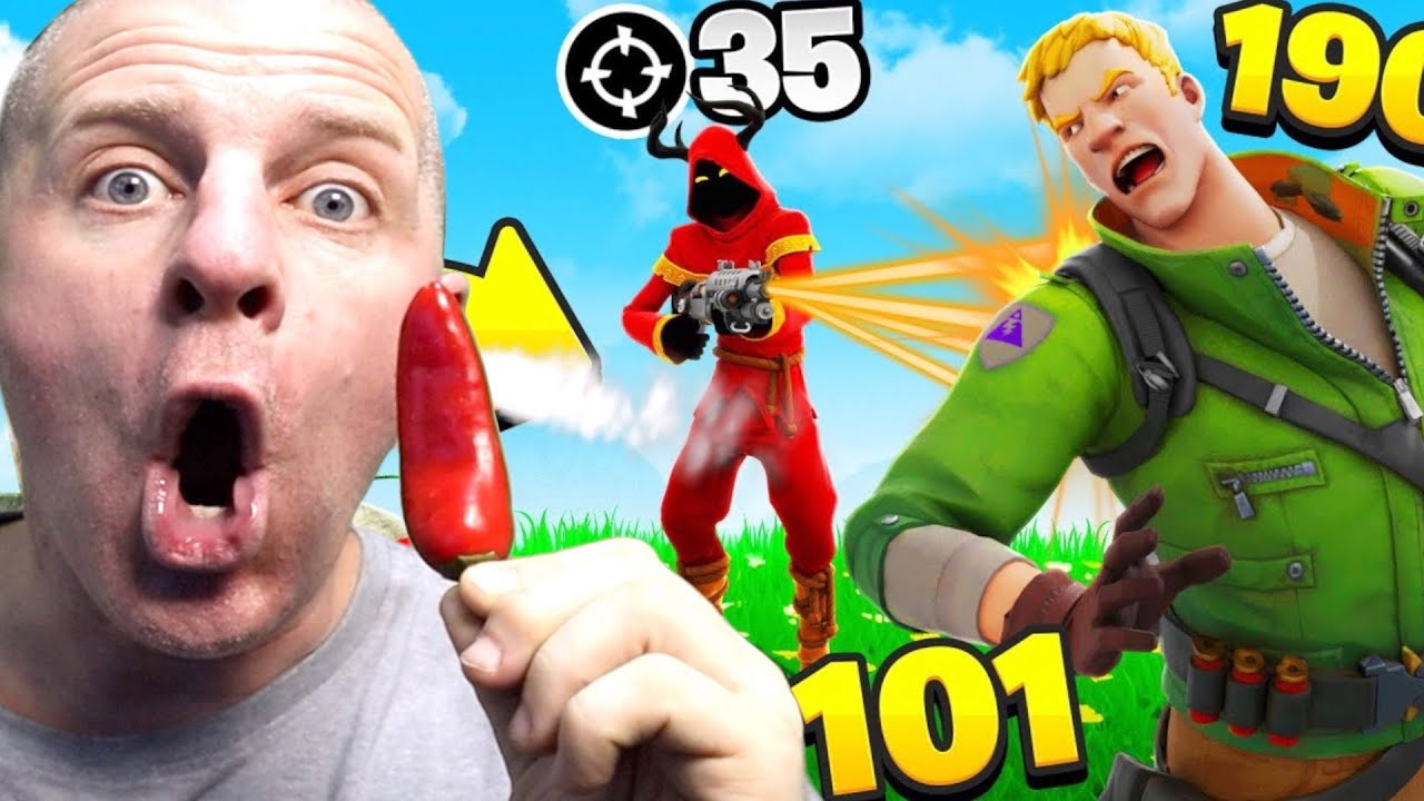 1 ELIMINATION = 1 CHILLI IN FORTNITE (Dad vs Son) - YouTube