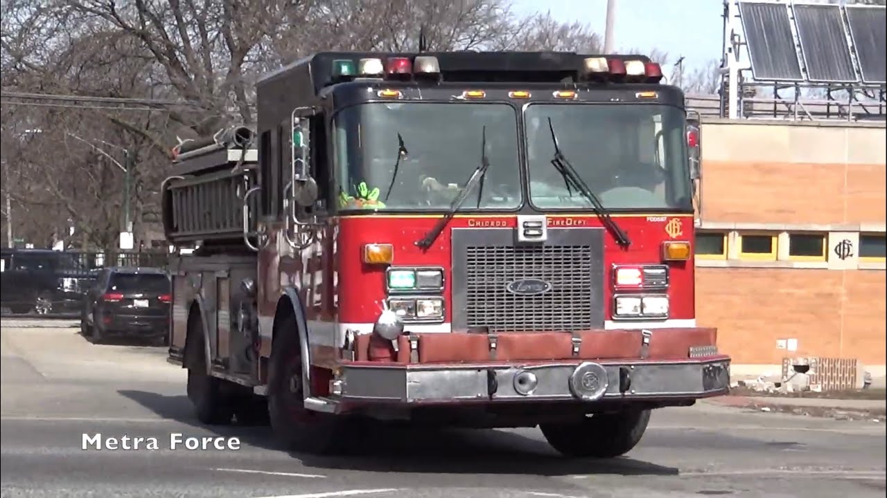 Chicago Fire Dept Engine 121 (Spare) Responding - YouTube