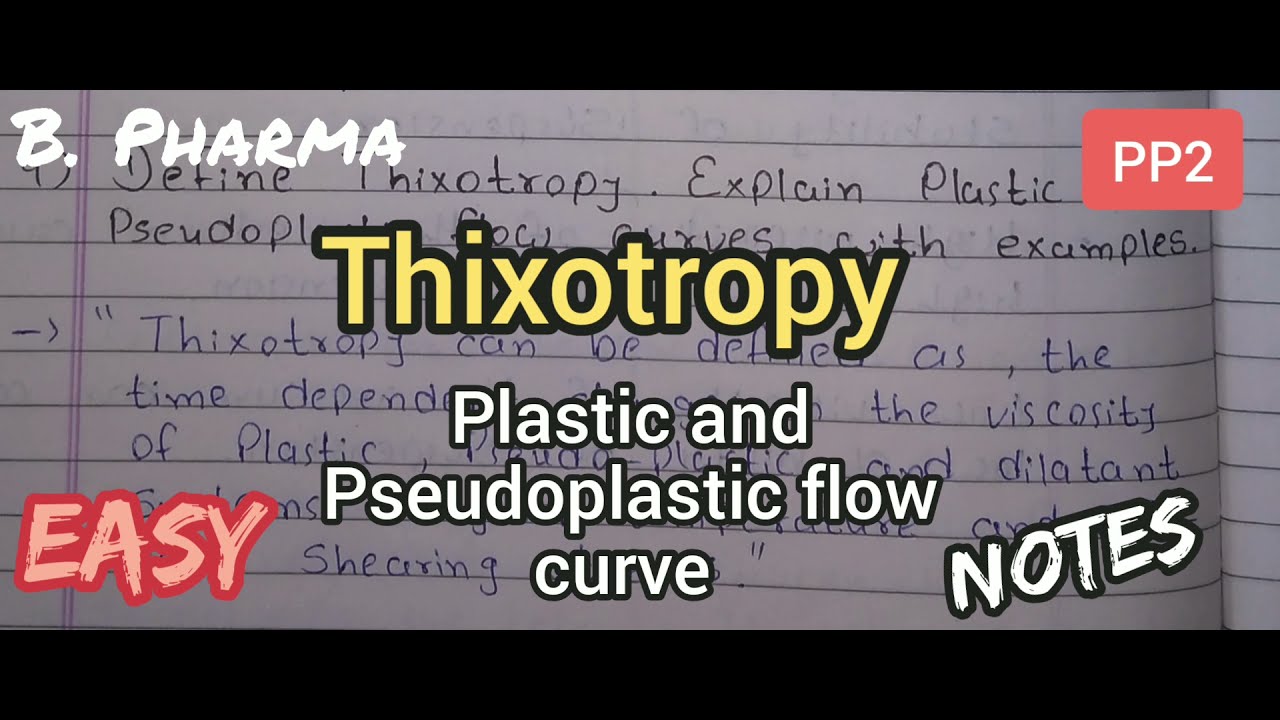 Thixotropy || Plastic and Pseudoplastic flow curve || bpharma notes ...