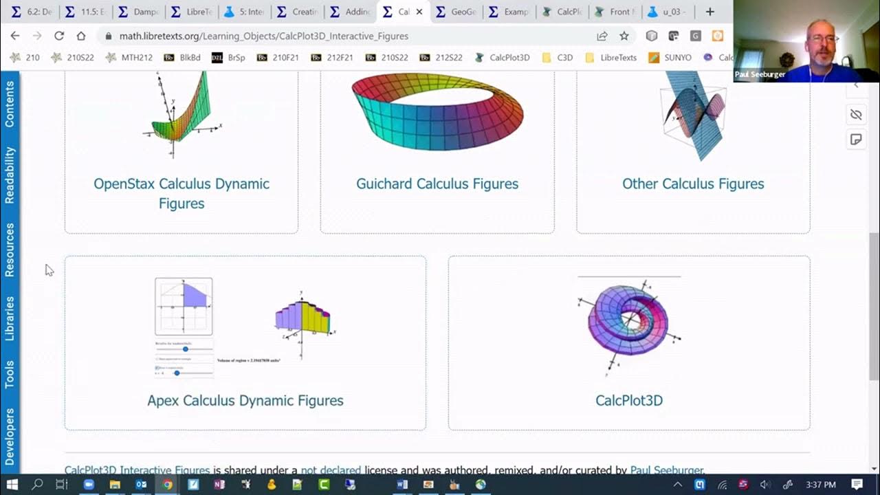 Day 2: Interactive Mathematics in LibreTexts with CalcPlot3D (Seeburger) - YouTube