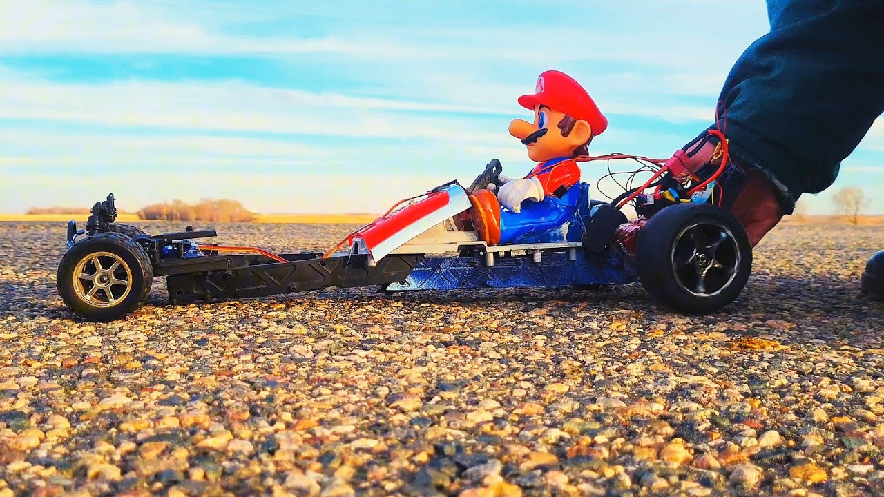 Mario Dragster Does A BurnOut!Mario Dragster #2-RC GRAVEYARD - YouTube