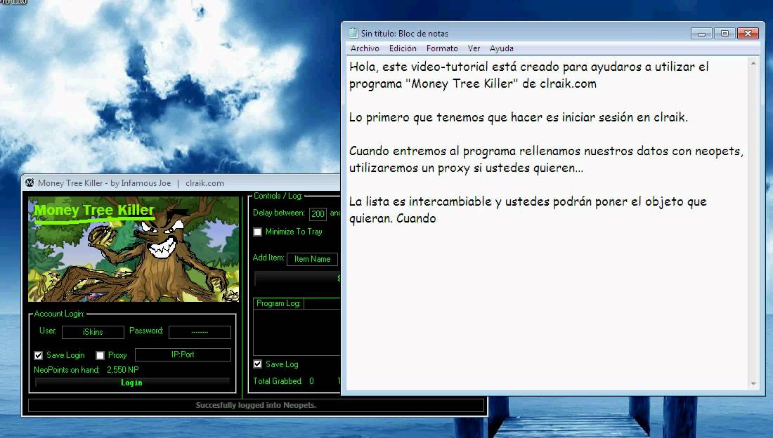 Neopets Hack - Money Tree Killer (Español) - YouTube