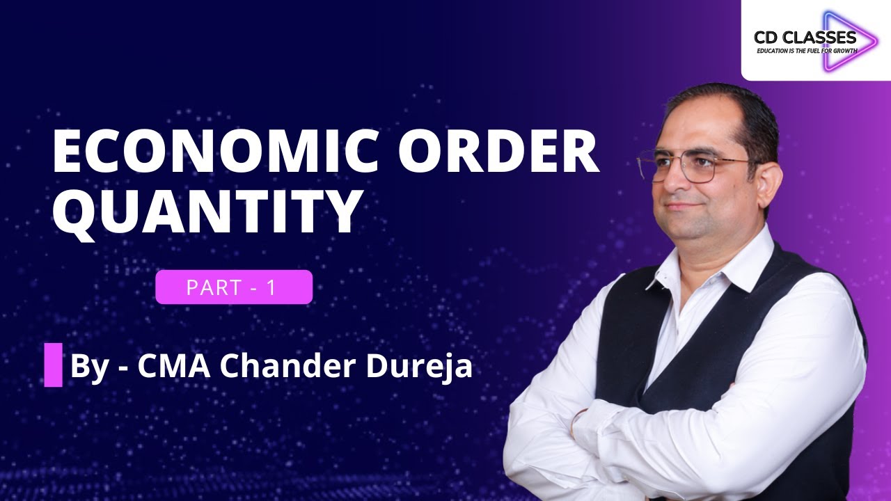 Economic Order Quantity (EOQ) Basics | Part 1 | CMA Chander Dureja | # ...