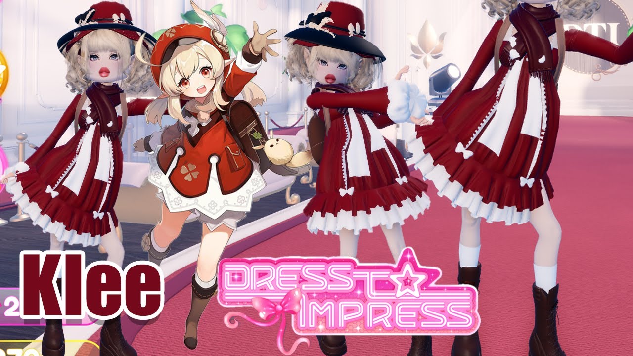 KLEE COSPLAY GENSHİN İMPACT DRESS TO İMPRESS 20 #roblox #dresstoimpress ...
