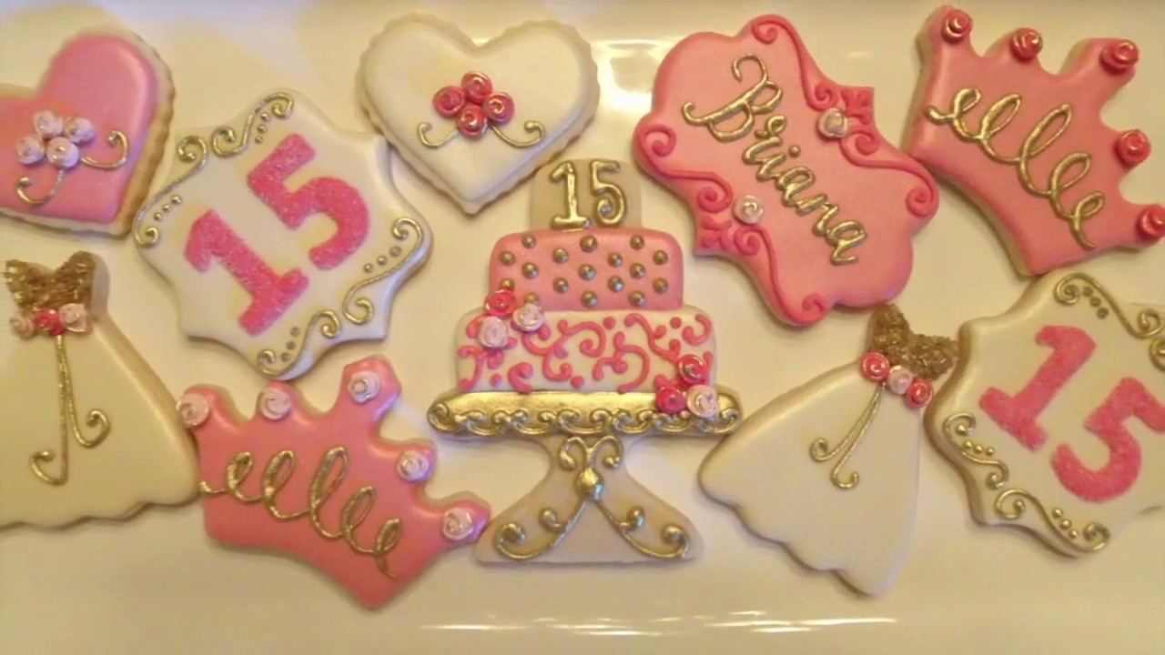 How to Decorate a Cookie | Quinceanera - YouTube