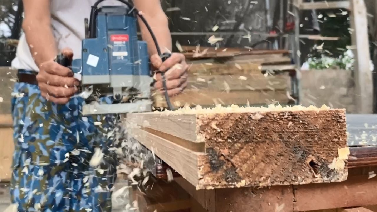 The Carpenter's Skillful Wood Joining Technique // Giant Banquet Table ...