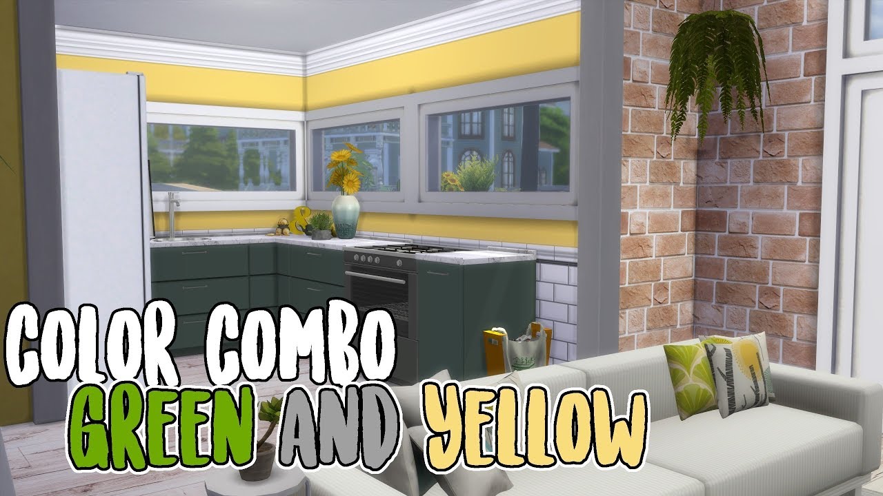 SIMS 4 SPEED BUILD // COLOR COMBO: GREEN AND YELLOW - YouTube