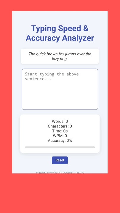 Typing speed Checker #day2_BeAPartOfMySuccess - YouTube