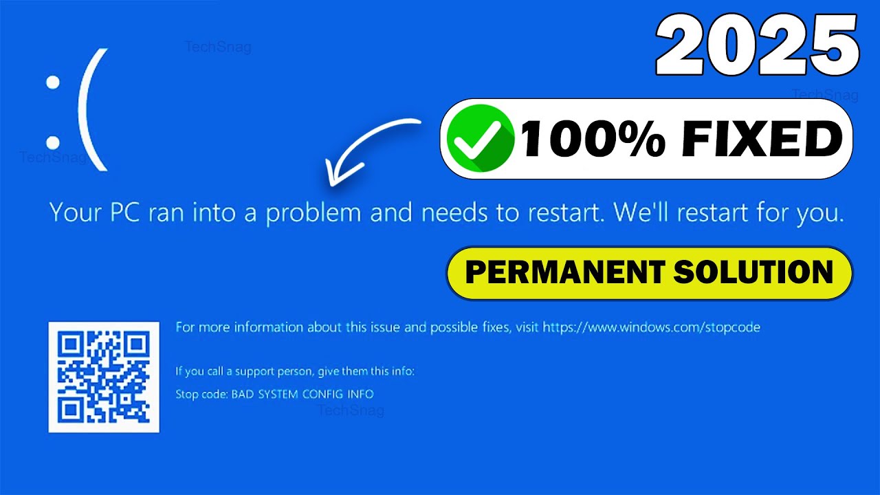 Your PC Ran Into a Problem And Needs to Restart | Windows 10/11 Blue ...