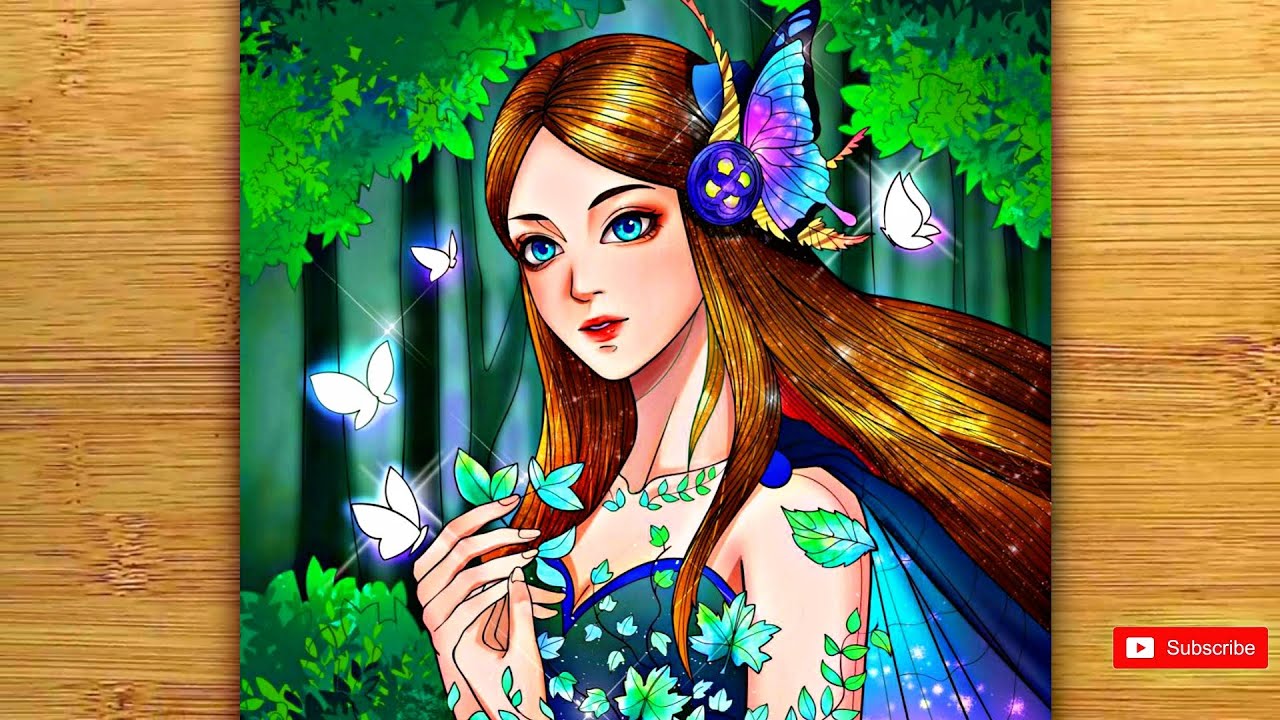 How To Draw A Girl With Butterfly || Drawing A Girl With Butterfly ...