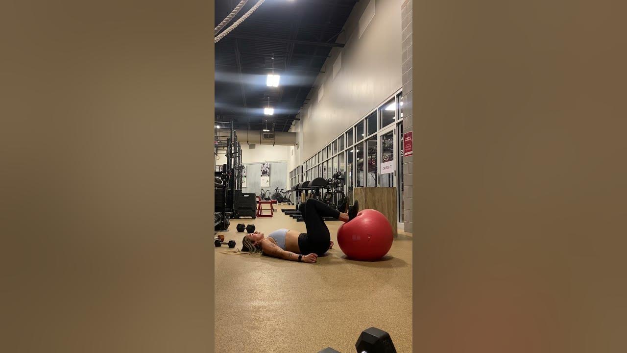 Single Leg Swiss Ball Glute Bridge With Hamstring Curl Youtube