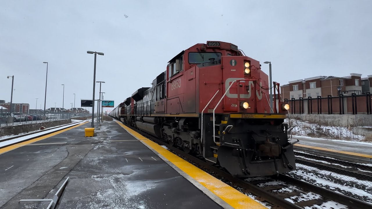 CN train M384 at Mount Pleasant - YouTube