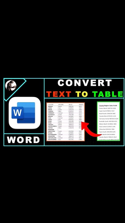 How to Convert Text to Table in Word and Microsoft Word - YouTube