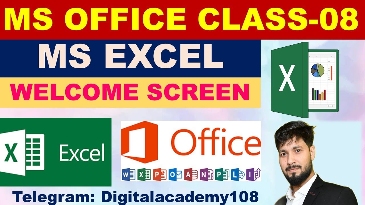MS OFFICE CLASS 08 EXCEL PART- 1 WELCOME SCREEN - YouTube