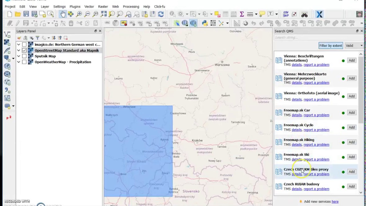 Geographic search with QuickMapServices for QGIS - YouTube