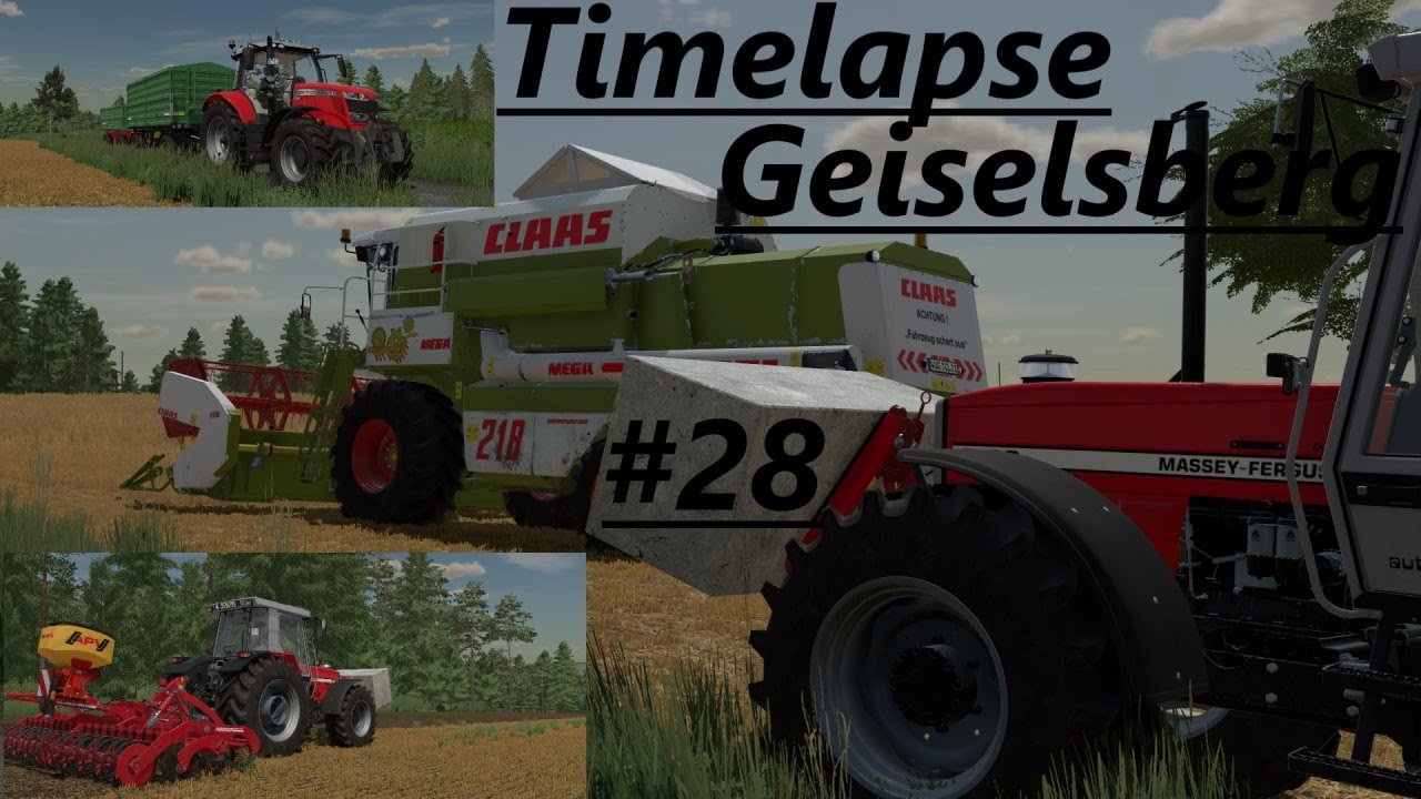 LS22 Timelapse Geiselsberg #28 Weizen dreschen mit Claas Power! - YouTube