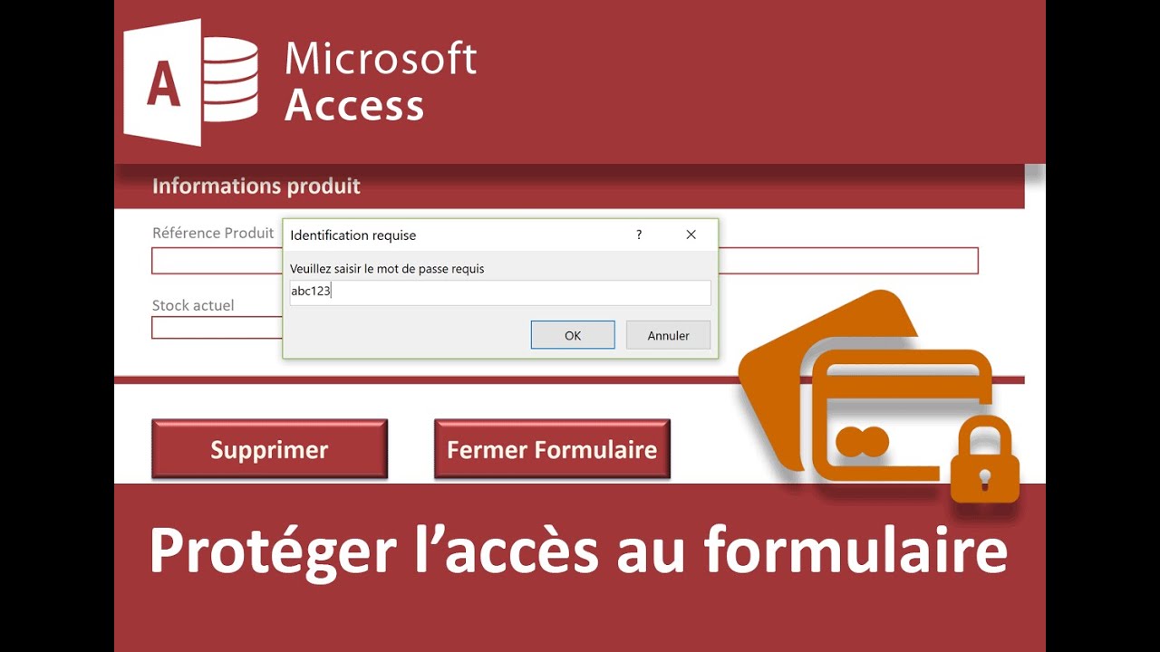 Protéger l'accès à un formulaire Access - YouTube