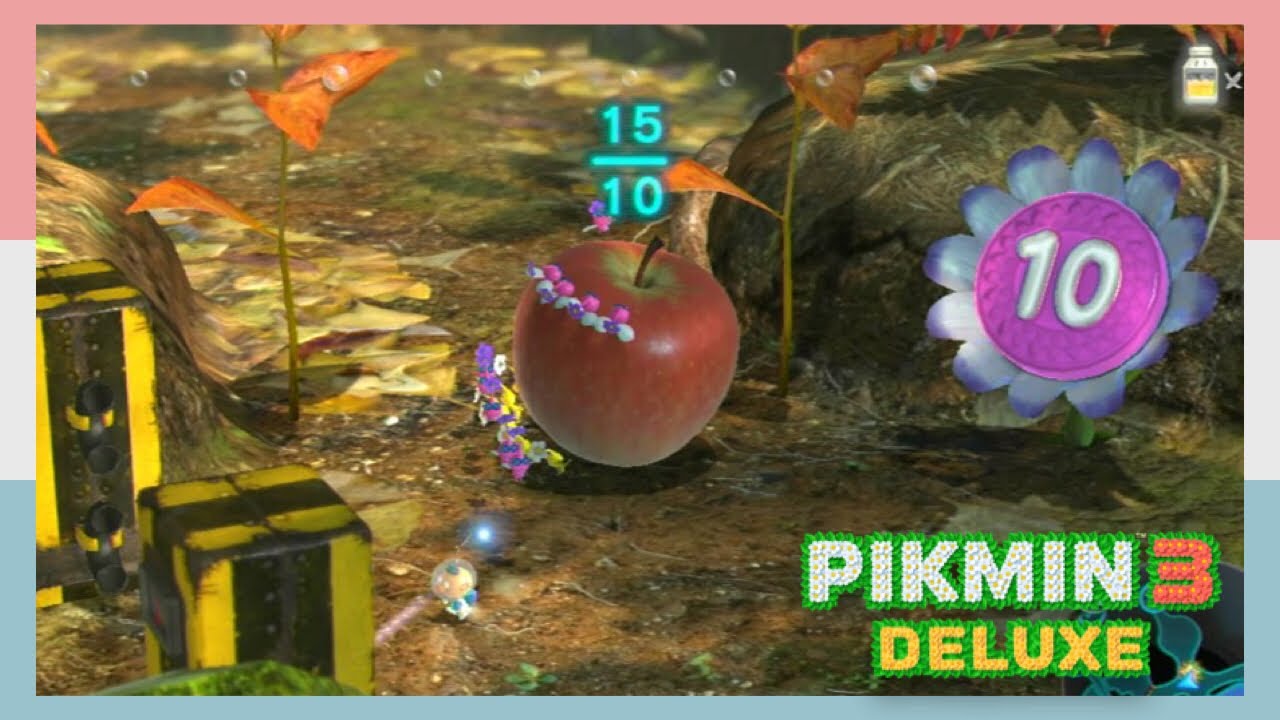 Pikmin Dragging An Apple Back To Spaceship Base | Pikmin 3 Deluxe - YouTube