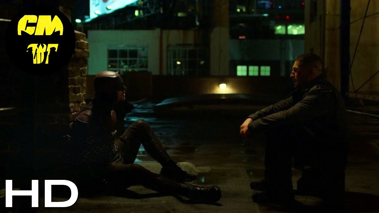 Daredevil and Punisher Rooftop Argument Scene | Daredevil S2E3 - YouTube