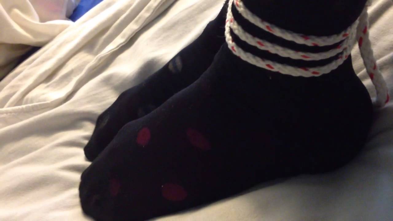 Feet tied in tights - YouTube