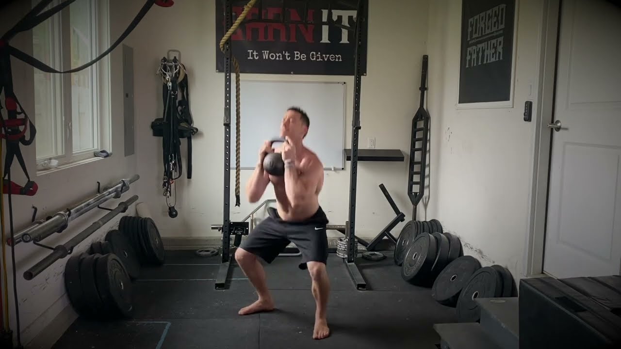 Kettlebell Goblet Squat Clean Thruster - YouTube