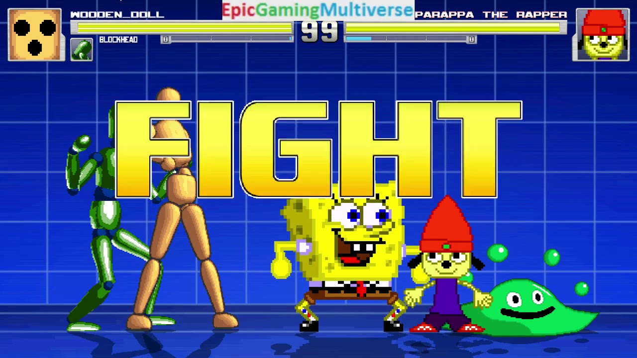 SpongeBob SquarePants And Weird Characters VS PaRappa The Rapper In A ...