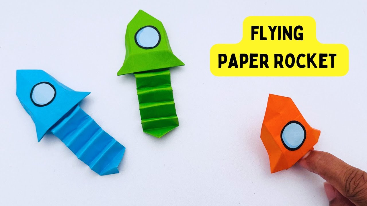 How To Make Paper Flying Rocket For Kids / Rocket Ship Craft Ideas ...