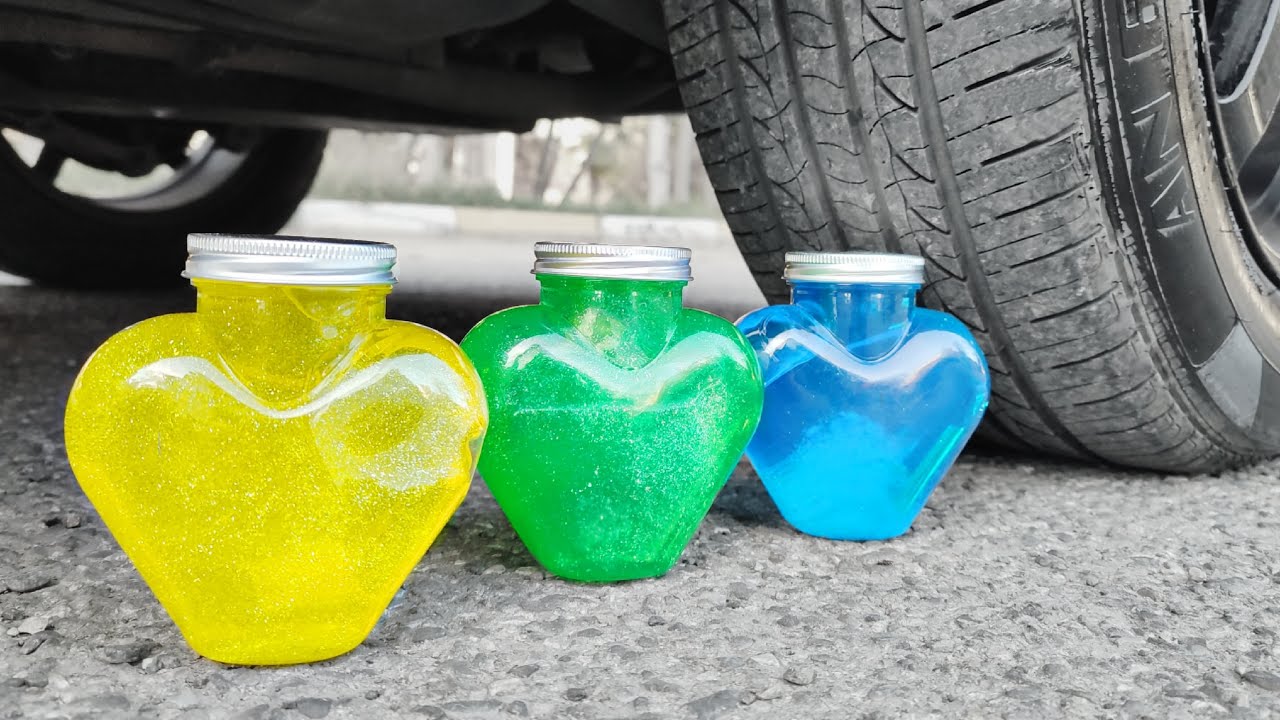 Car vs Colorful Jelly | Running Over Stuff With a Car - Crushing Things ...