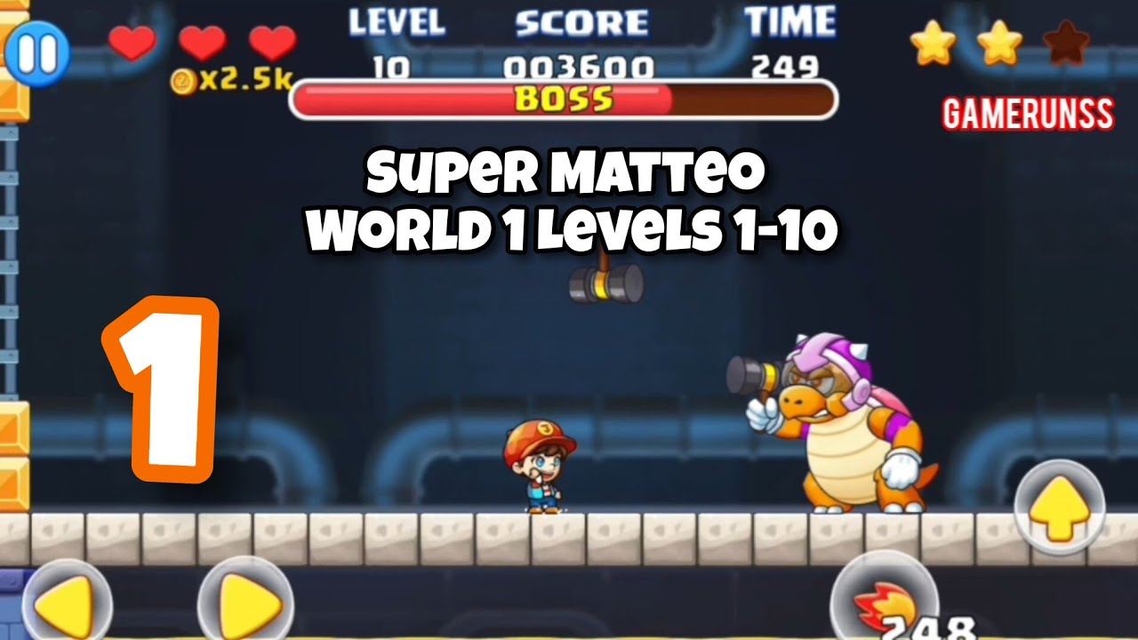 Super Matteo Adventure - Gameplay Walkthrough Android Part 1 - World 1 ...