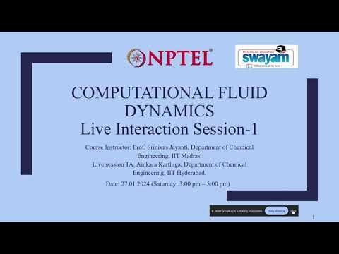 NPTEL-Computational Fluid Dynamics (Jan - 2024) Problem solving session Week-1 - YouTube