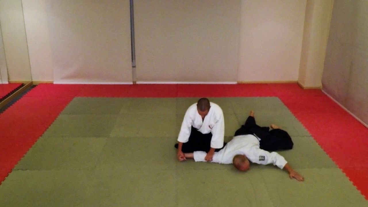 1st Kyu Hanmi Handachi waza Gyaku hanmi katate dori Nikyo - YouTube