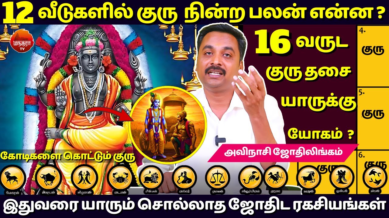 16 வருட குரு தசை யாருக்கு யோகம் ? | MANTHRA TV | Avinashi Jothilingam ...