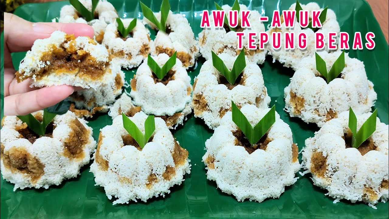 Awuk-awuk tepung beras || Makanan tradisional dari tepung beras - YouTube