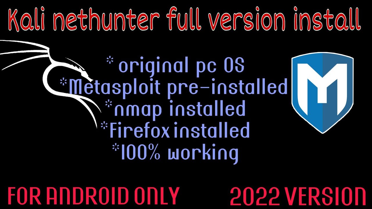How to install Kali nethunter Full version on android - YouTube