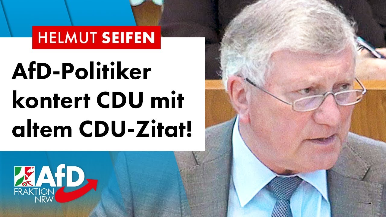 AfD-Politiker kontert CDU mit altem CDU-Zitat! – Helmut Seifen (AfD ...