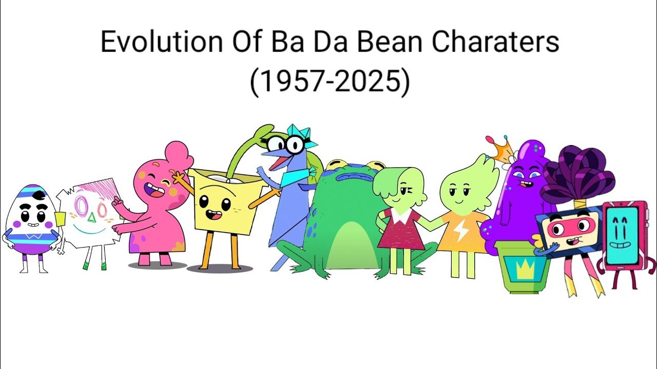 Evolution Of Ba-Da Bean Characters (1957-2025) - YouTube