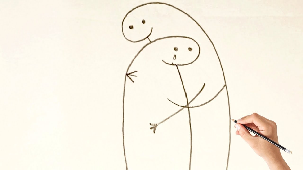 Heartfelt Hug Sketch | Embracing Warmth | World's Easiest drawing ...