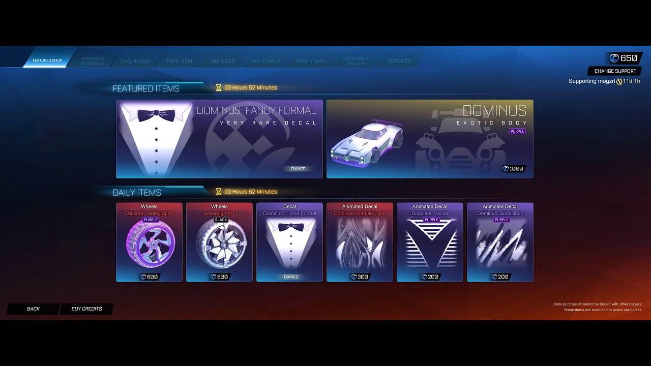 Rocket League Item Shop: January 1, 2022! Purple Dominus, Dominus Fancy ...