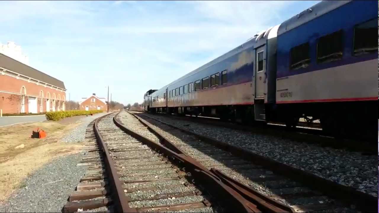 Amtrak 74 Through Kannapolis, NC - YouTube