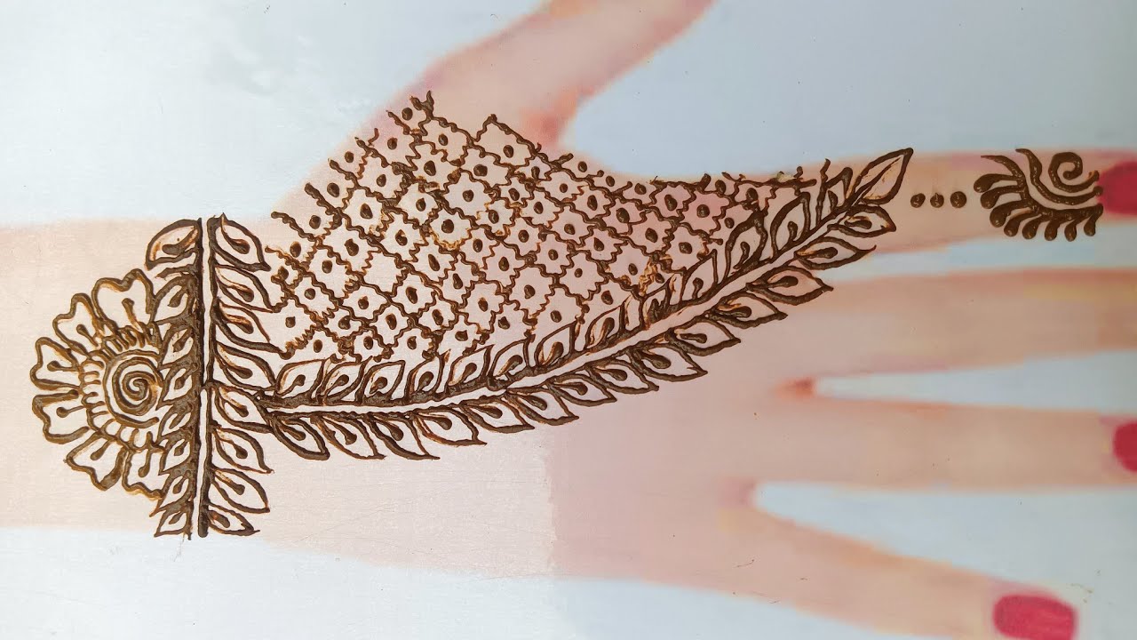 beautiful heena leaf design for beginners 2024#henna #mehndi #mehandi # ...