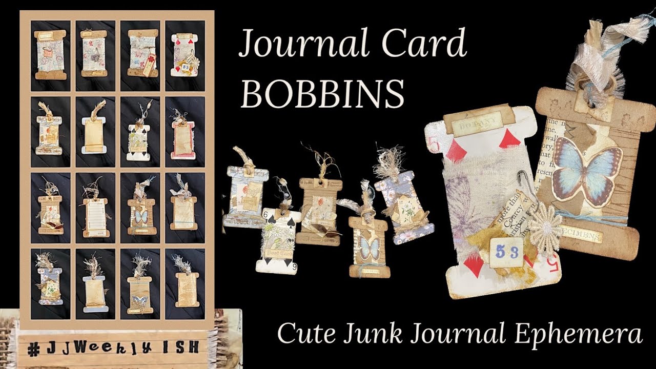 Journal Card Bobbins - Cute Junk Journal Ephemera #JJWeeklyISH - YouTube